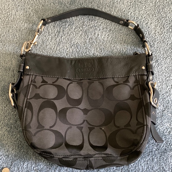Coach | Bags | Coach Signature Collection Black Shoulder Black | Poshmark